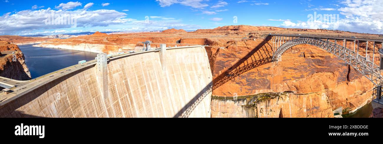 Glen Canyon Arch Gravity Dam and Colorado River Lake Powell Bridge Carl ...
