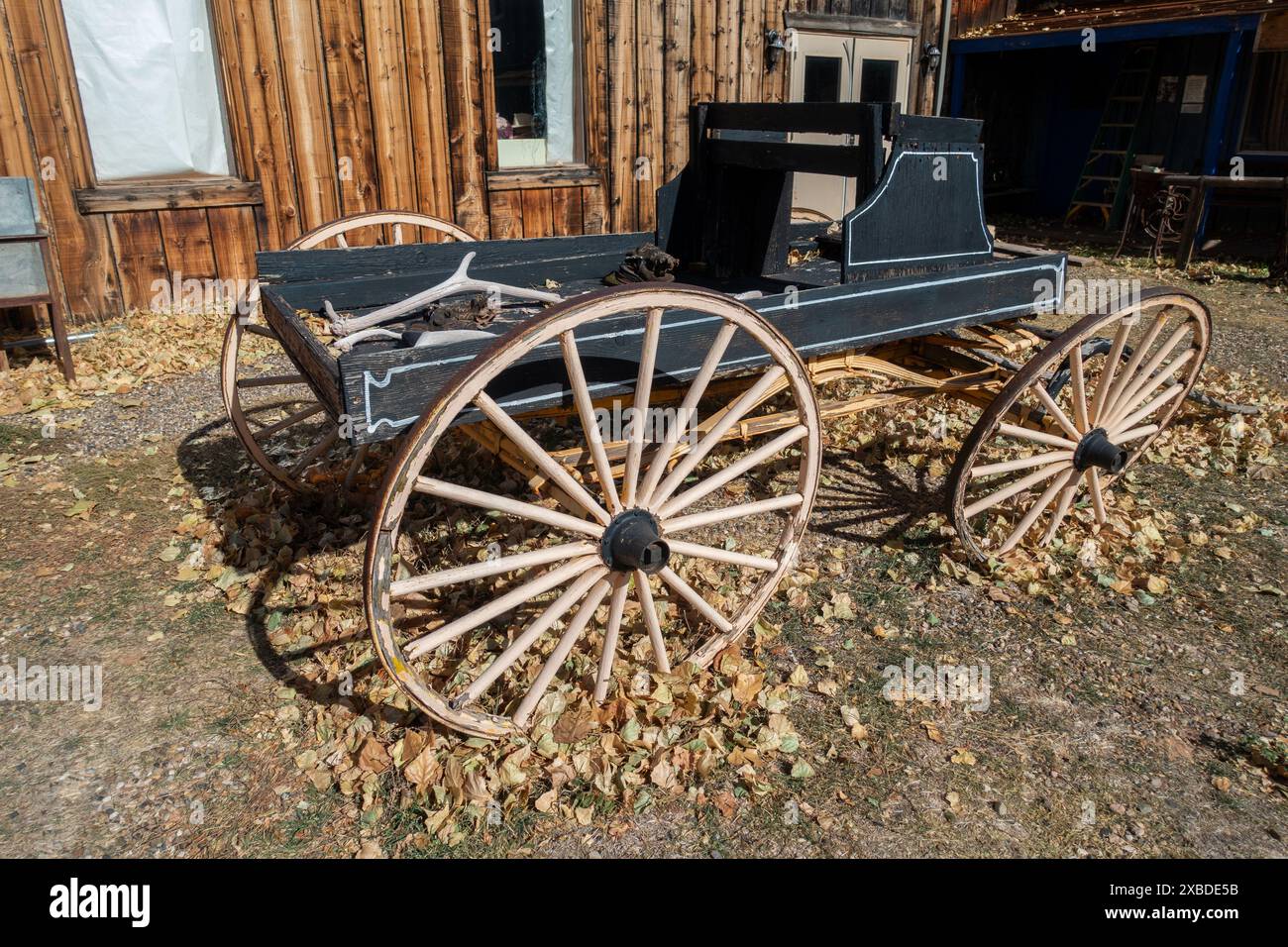 Vintage Wild West Horsedrawn Pioneer Wagon Wheel Cart. Little Hollywood ...