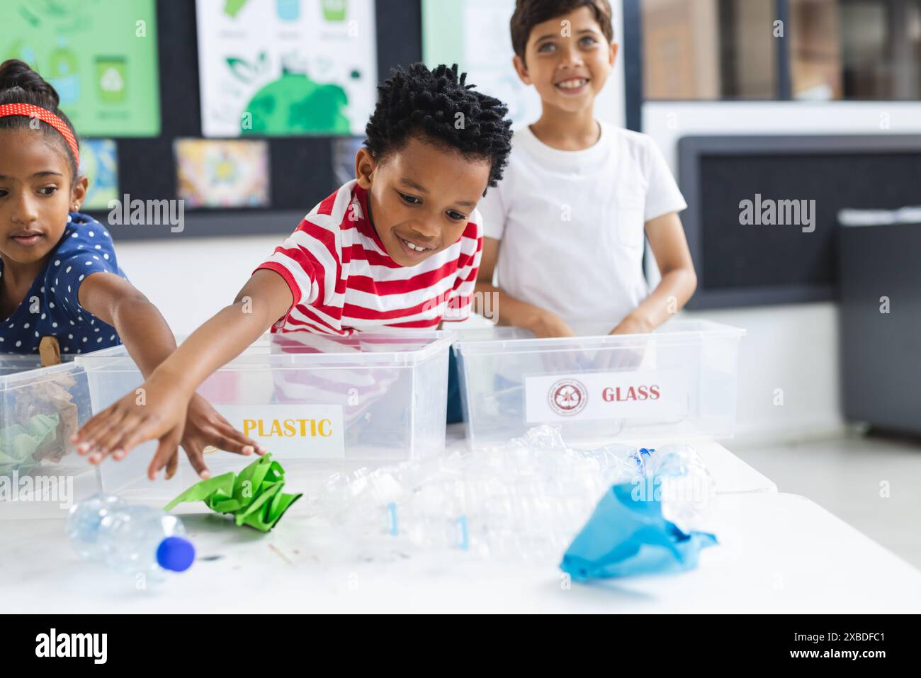In school children sorting recyclables hi-res stock photography and ...