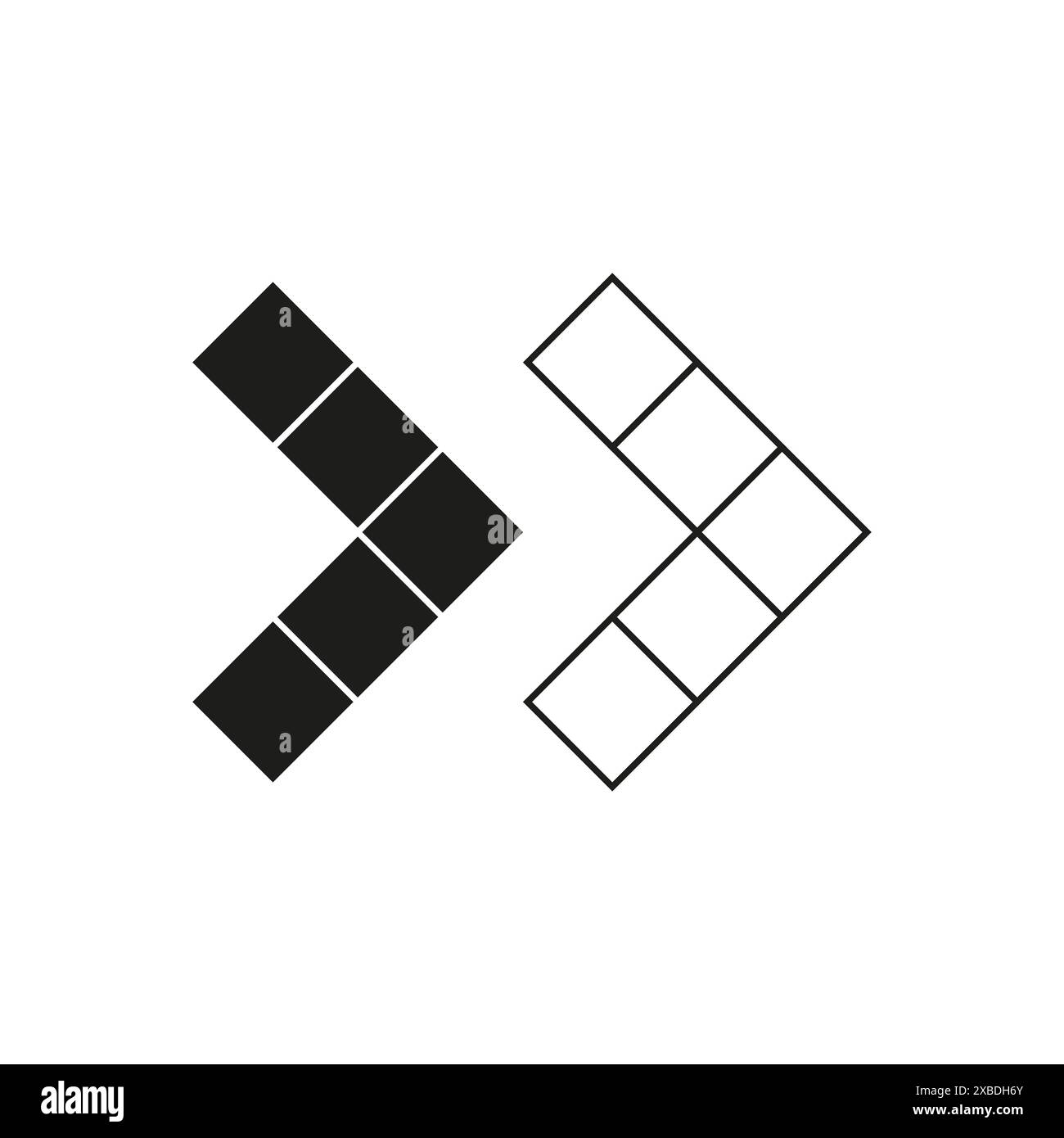 Tiling pattern icon. Geometric shapes. Black and white. Vector ...