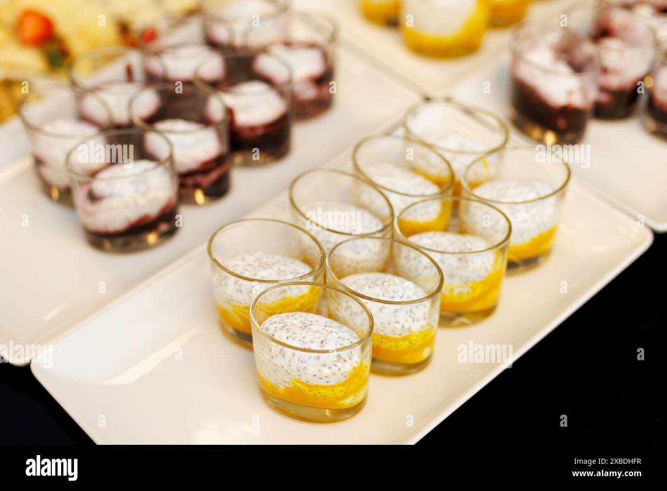 Elegant Dessert Medley: An exquisite arrangement of chia, pudding mini ...