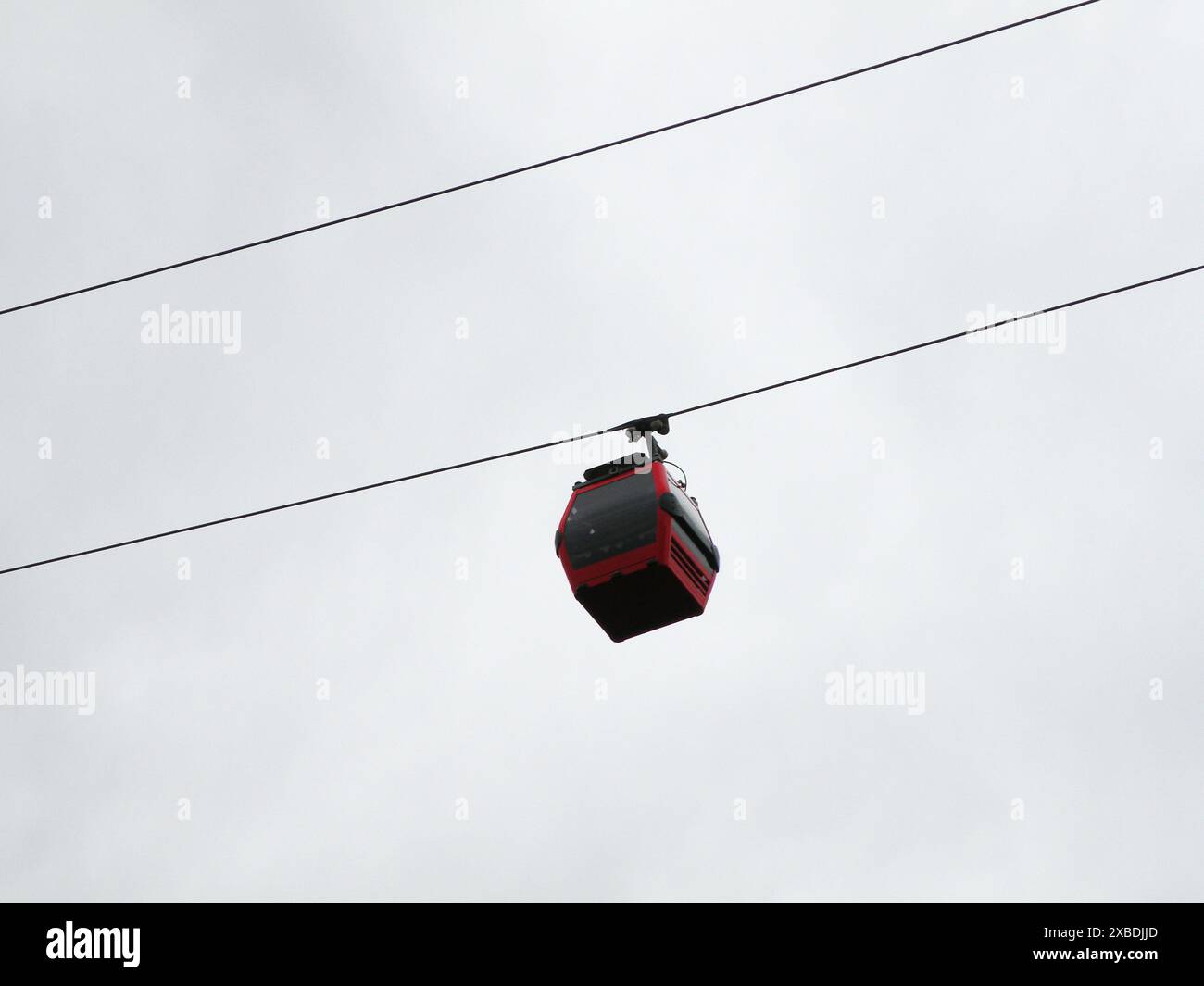 Red cable car cabin that transports people Stock Photo - Alamy