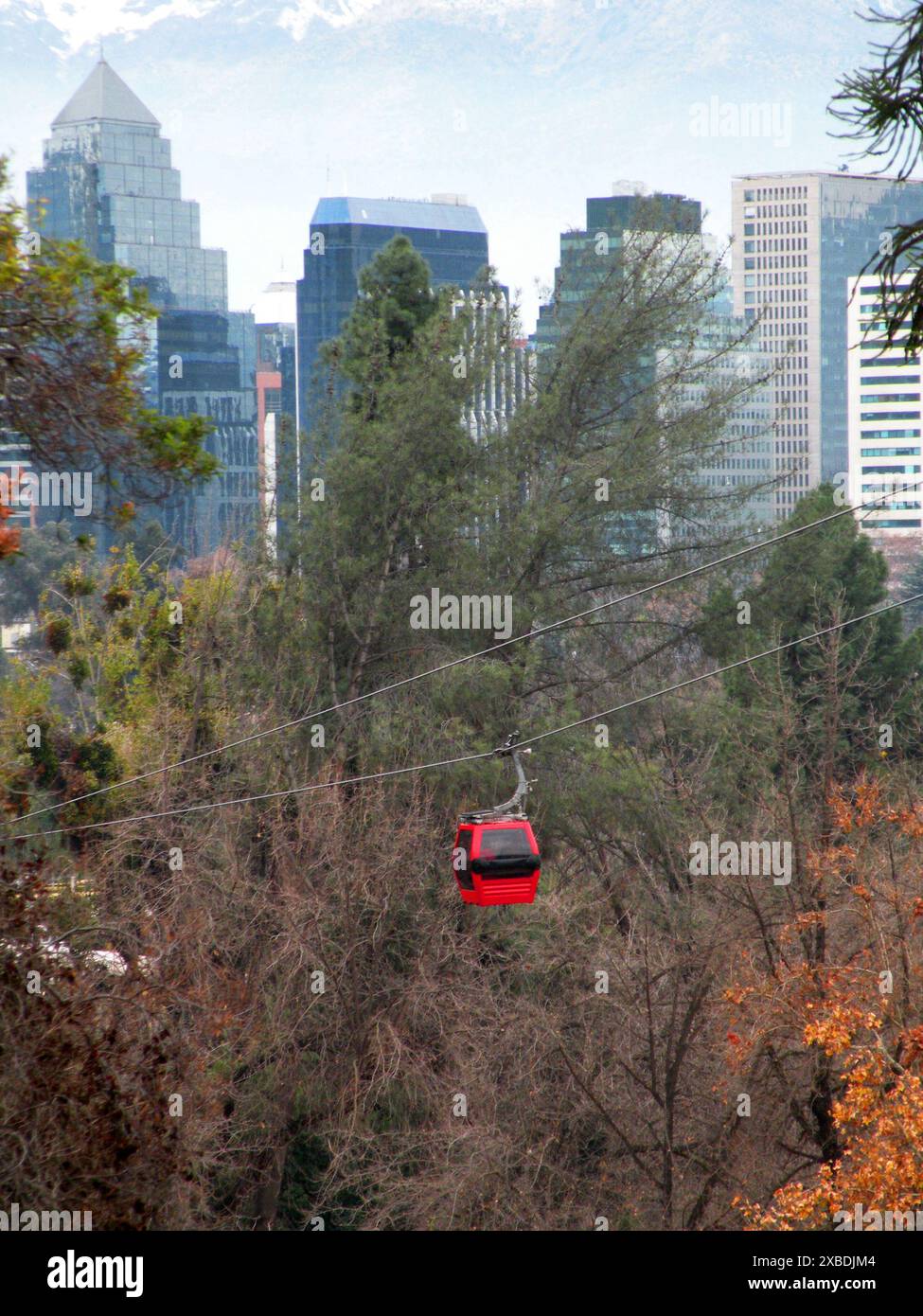 Red cable car cabin that transports people on the hill Stock Photo - Alamy