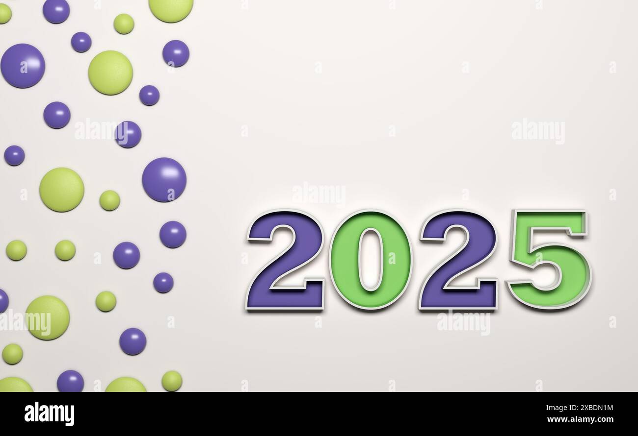 New Year 2025 Creative Design Concept - 3D Rendered Image Stock Photo ...