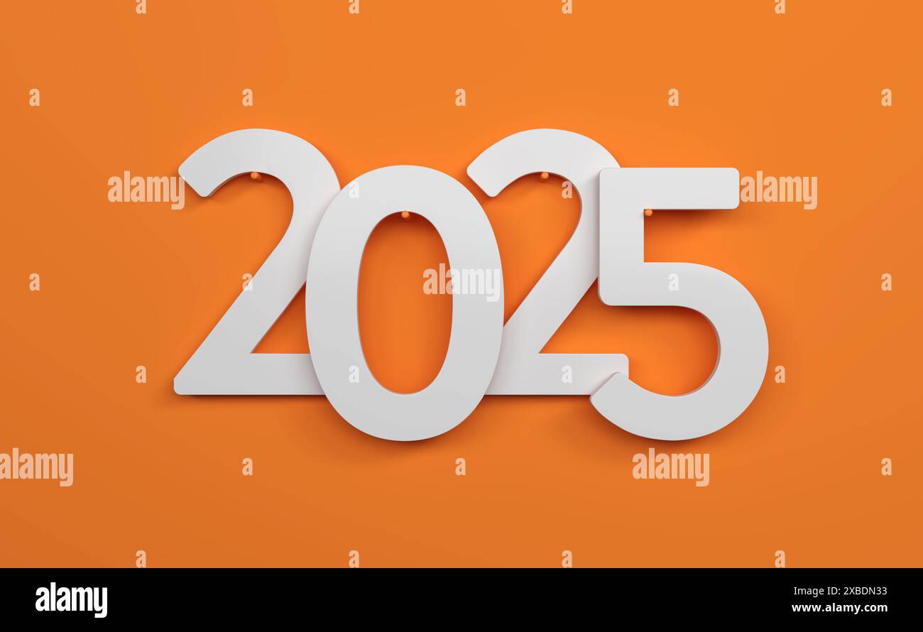 New Year 2025 Creative Design Concept - 3D Rendered Image Stock Photo ...