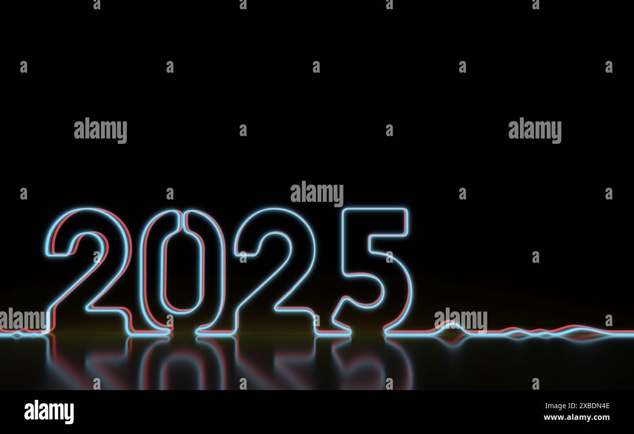 New Year 2025 Creative Design Concept - 3D Rendered Image Stock Photo ...