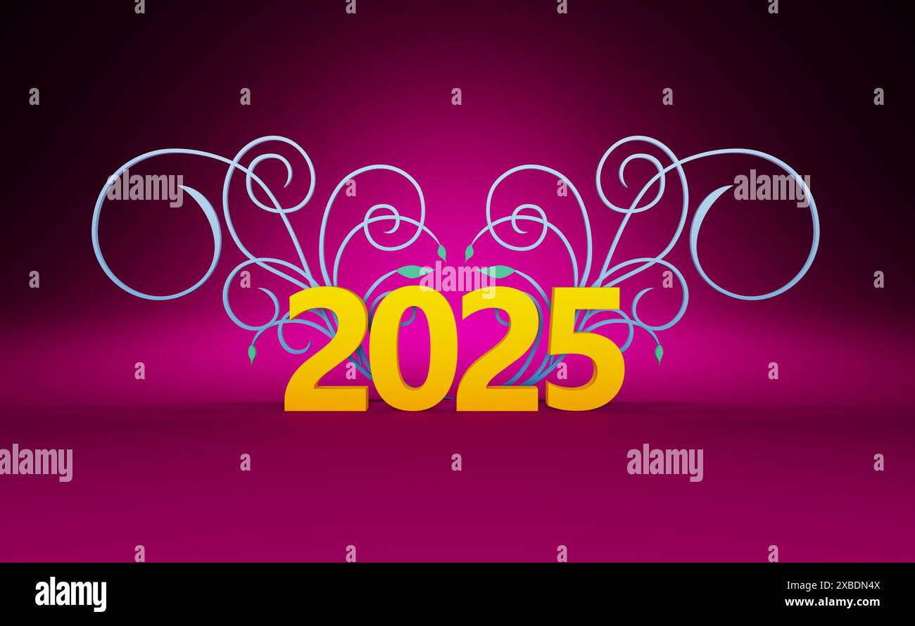 New Year 2025 Creative Design Concept - 3D Rendered Image Stock Photo ...