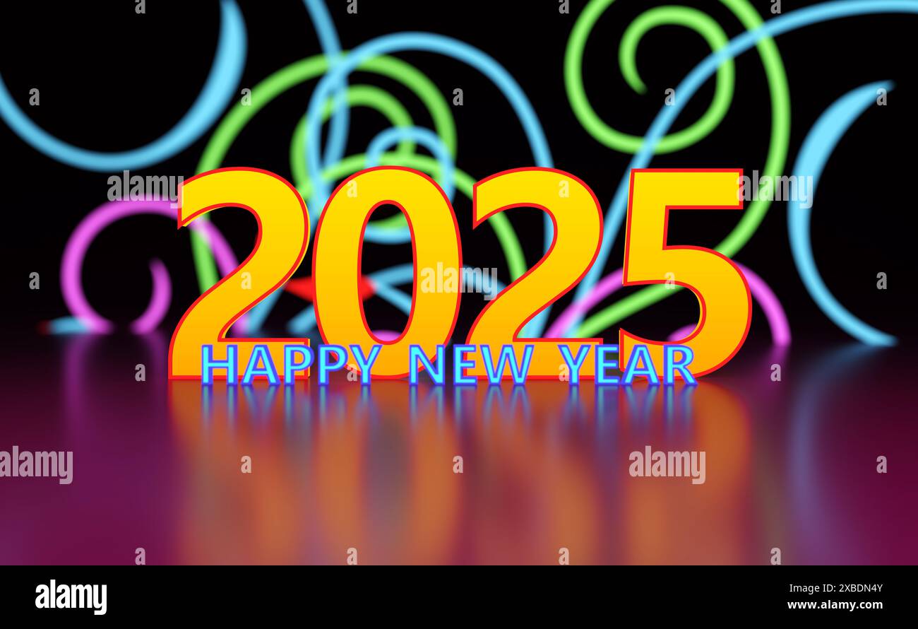 New Year 2025 Creative Design Concept - 3D Rendered Image New Year 2025 ...