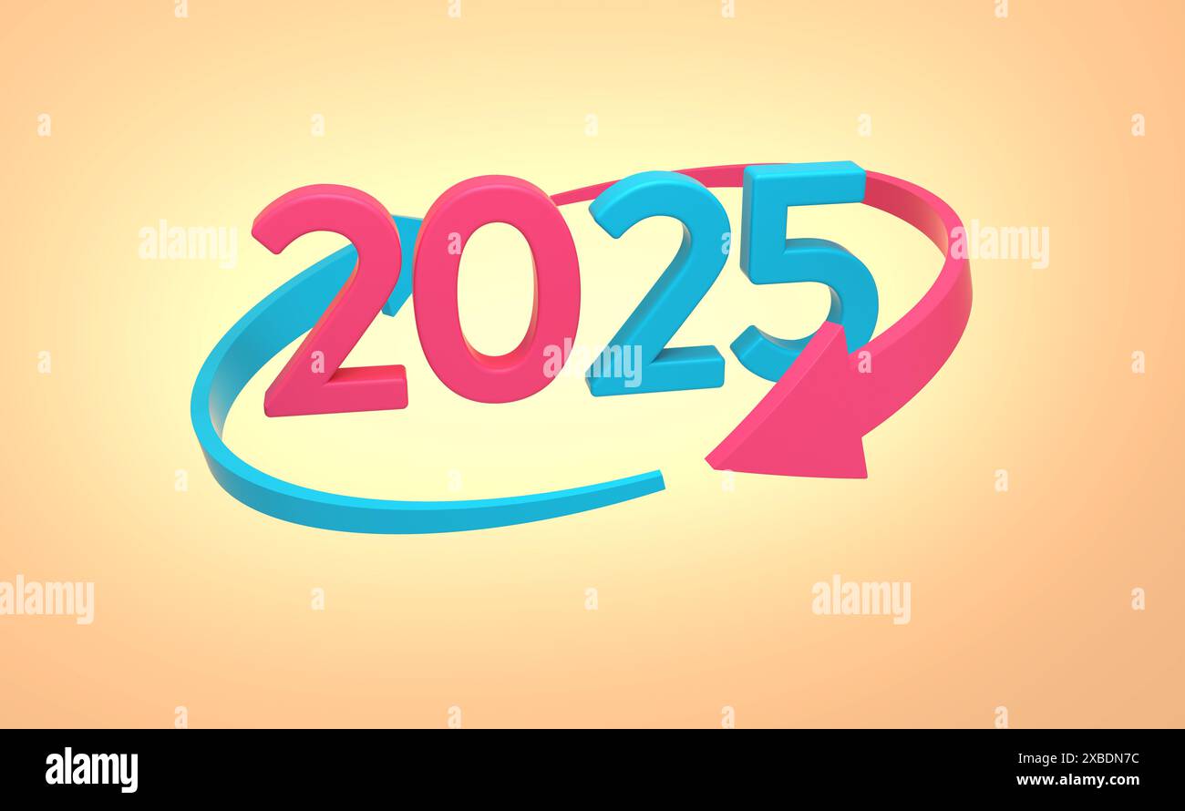 New Year 2025 Creative Design Concept - 3D Rendered Image New Year 2025 ...