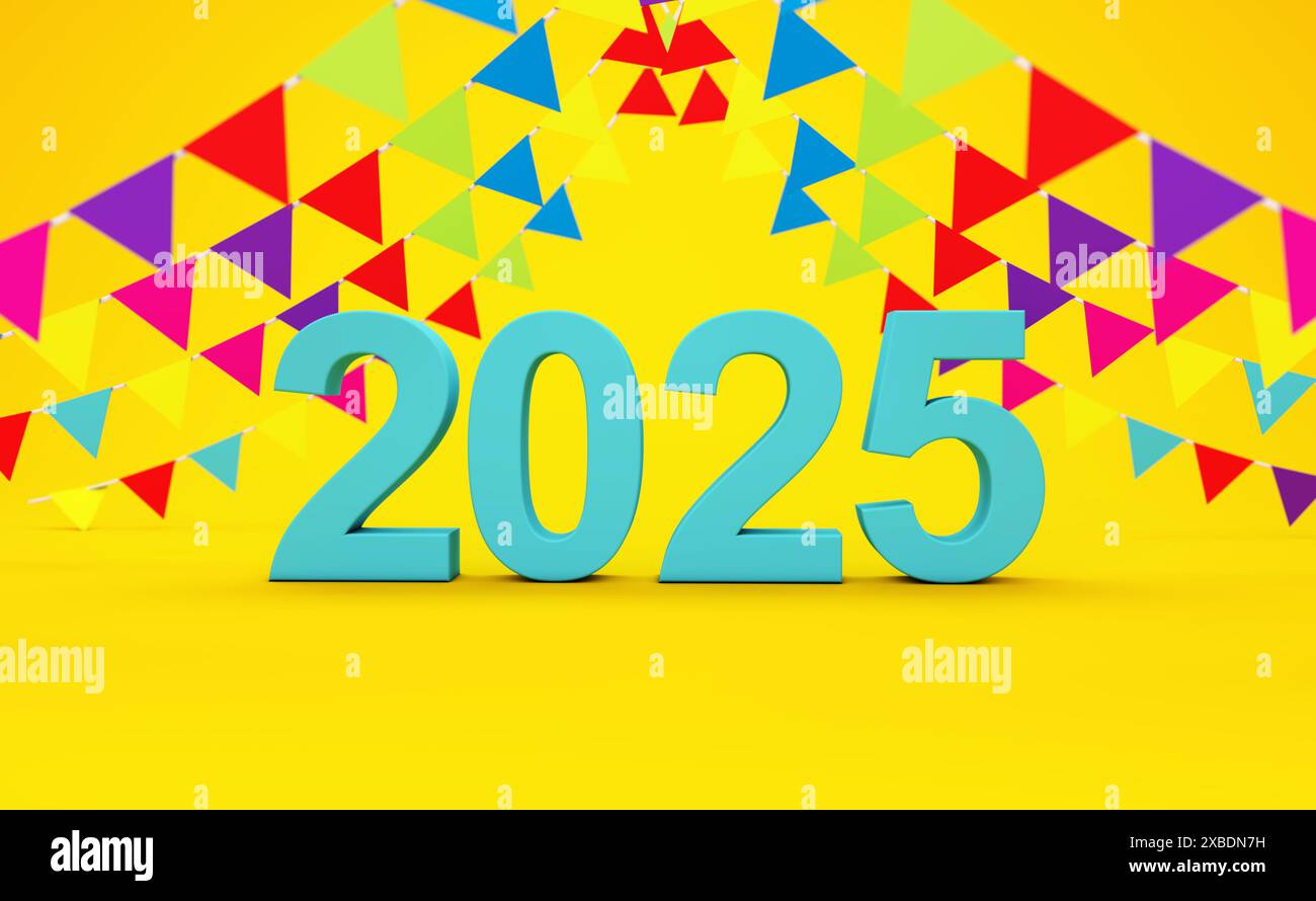 New Year 2025 Creative Design Concept - 3D Rendered Image Stock Photo ...