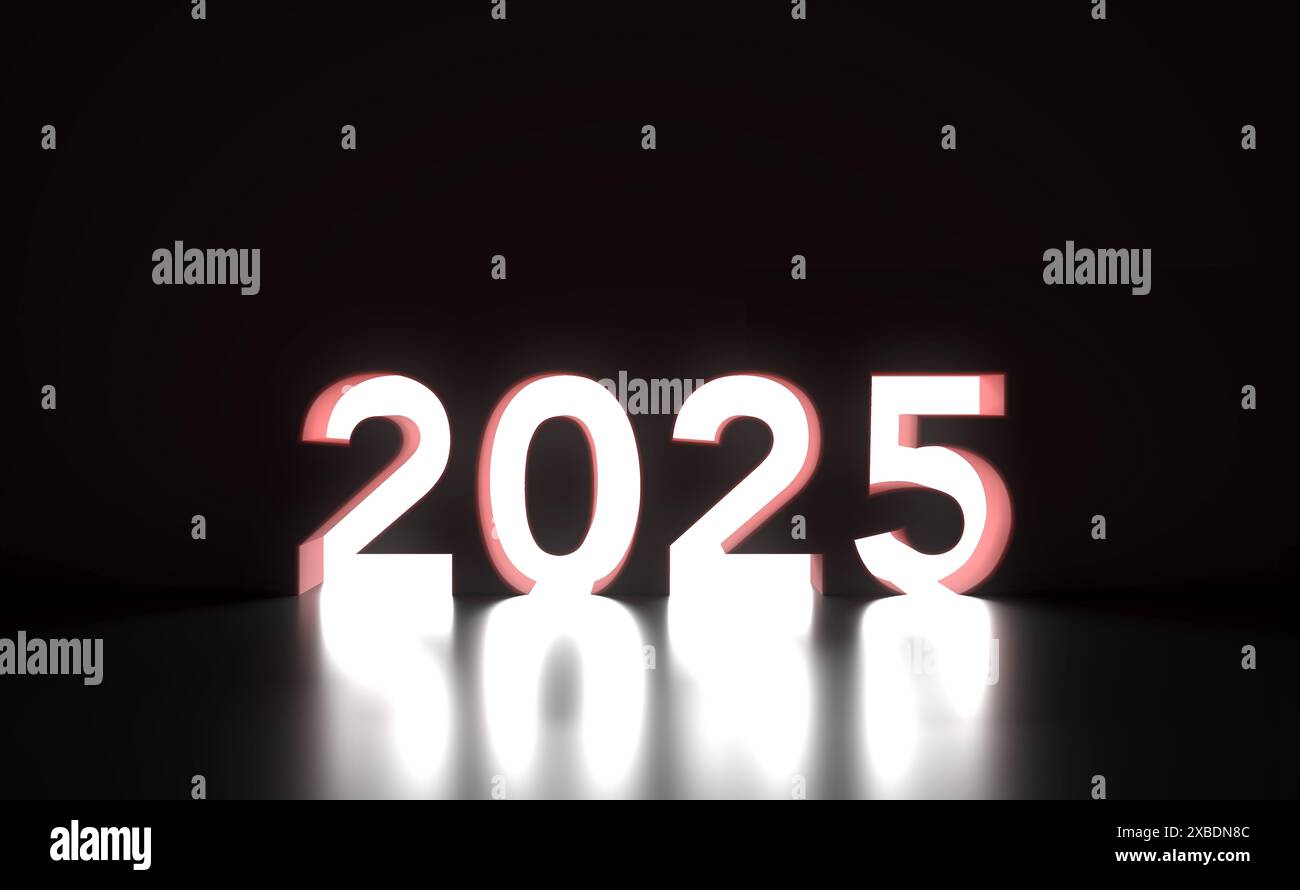 New year 2025 neon hi-res stock photography and images - Alamy