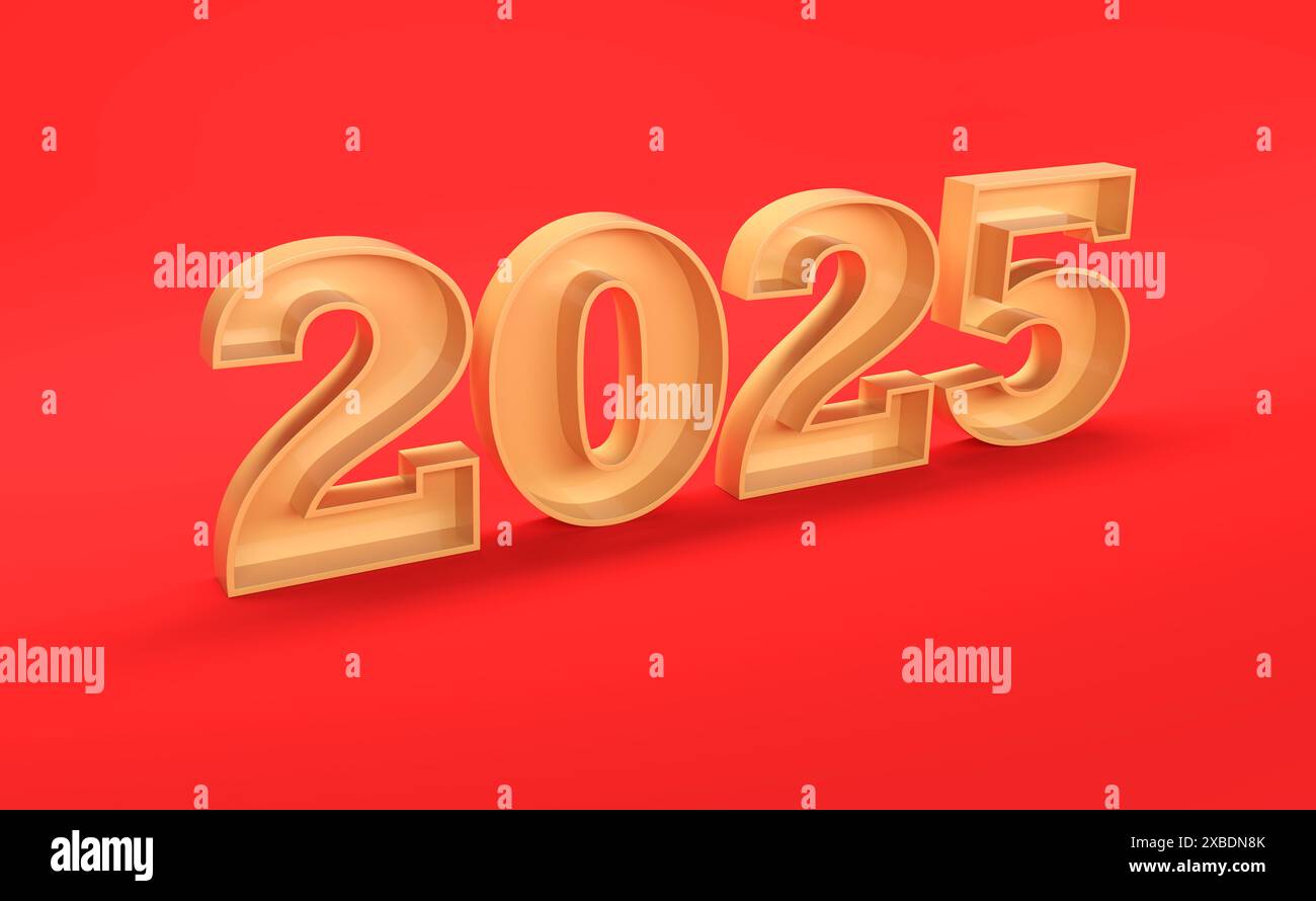 New Year 2025 Creative Design Concept - 3D Rendered Image Stock Photo ...