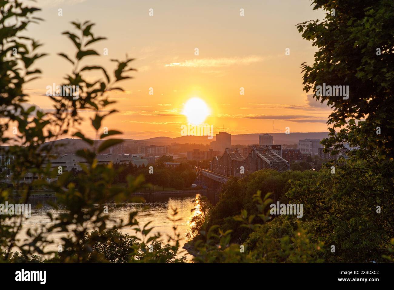 Ottawa, Canada - June 4, 2024: Ottawa River and Gatineau city of Quebec ...
