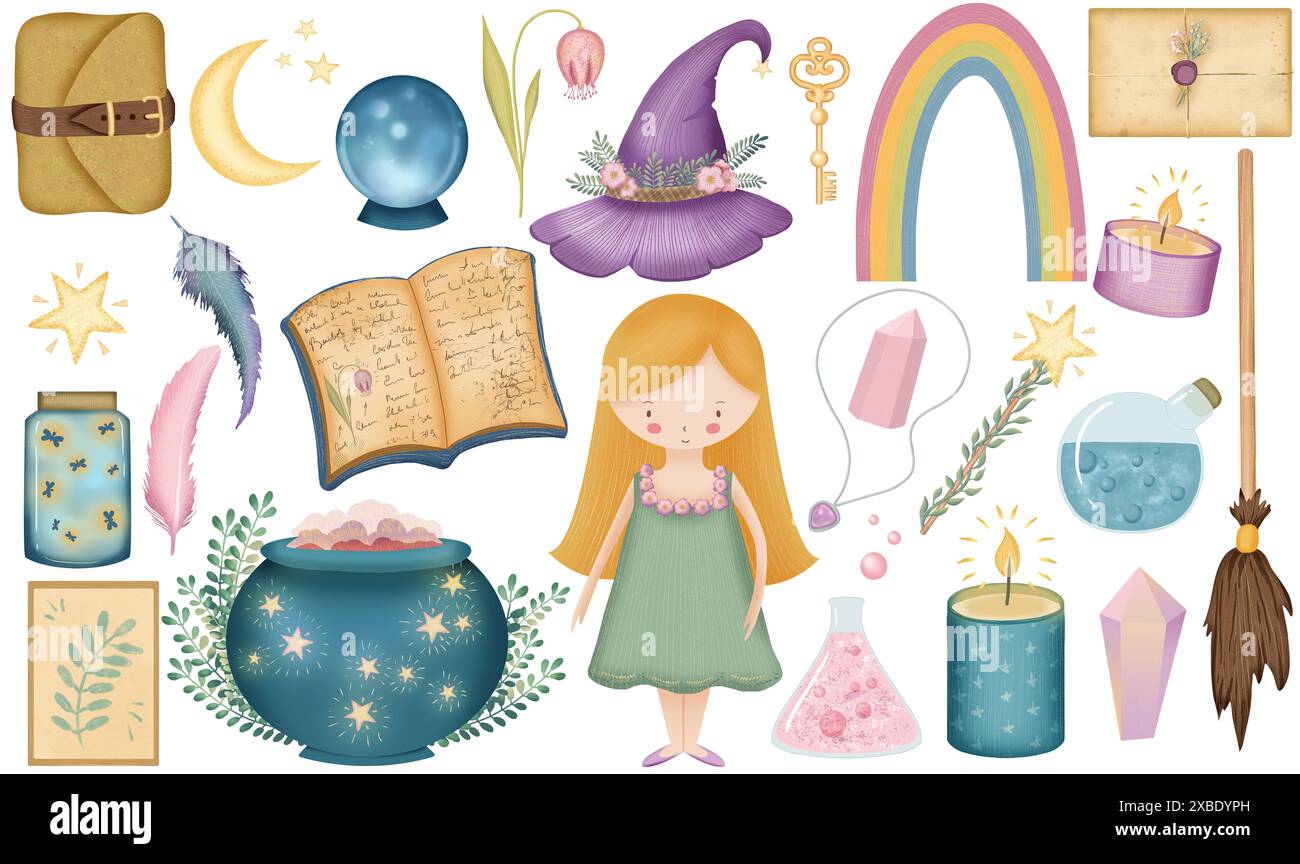 Kids magic elements, Childrens magic posters, childrens cute greeting ...