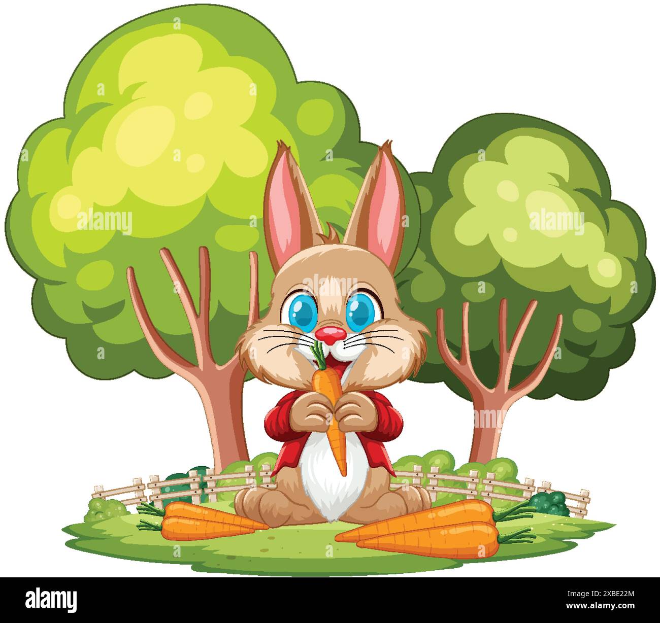 Adorable bunny munching on a carrot Stock Vector Image & Art - Alamy