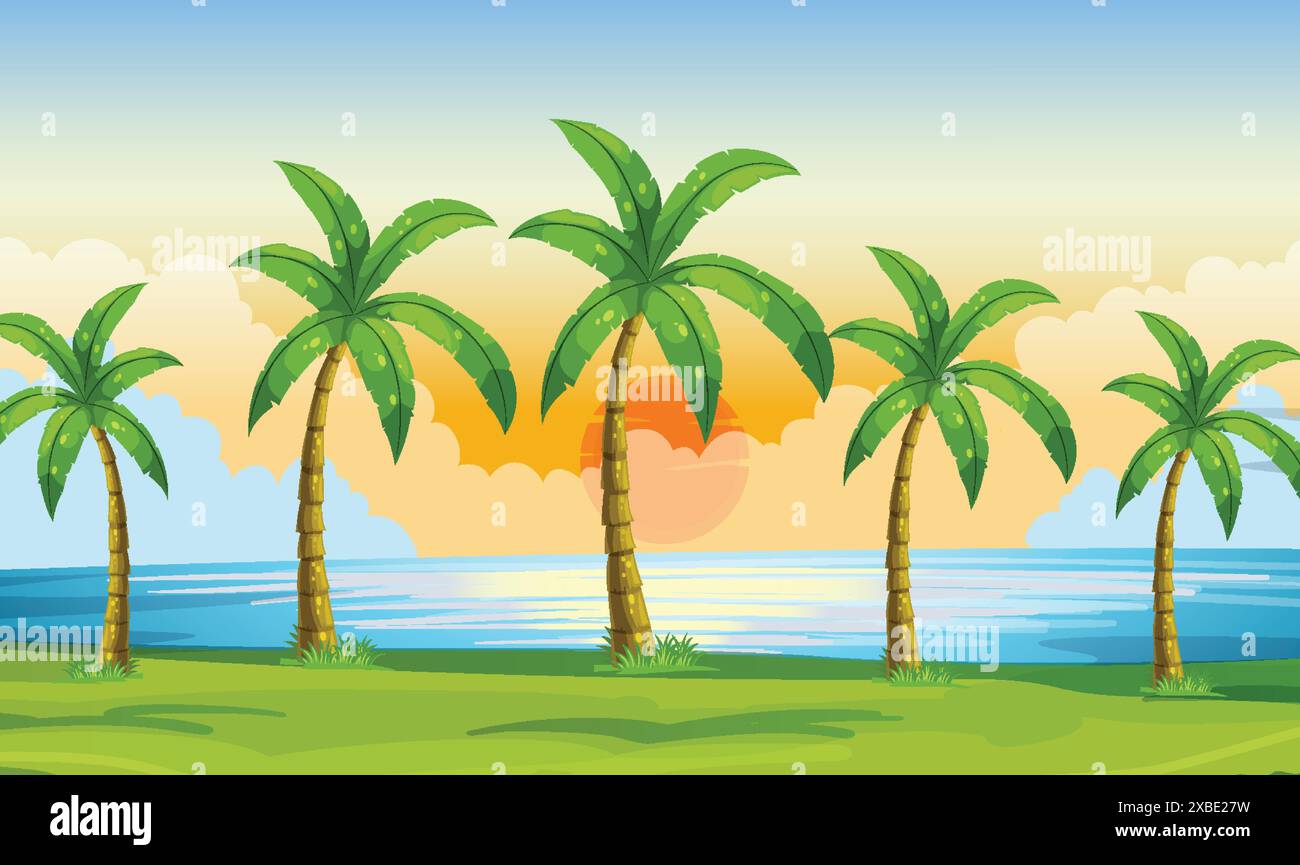 Peaceful seaside environment Stock Vector Images - Alamy