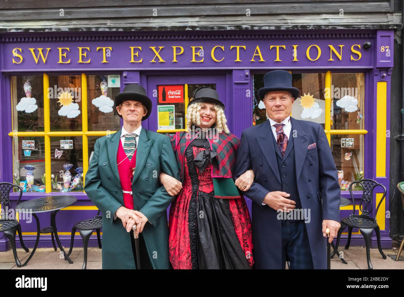 England, Kent, Rochester, Dickens Festival, People dressed in Victorian ...