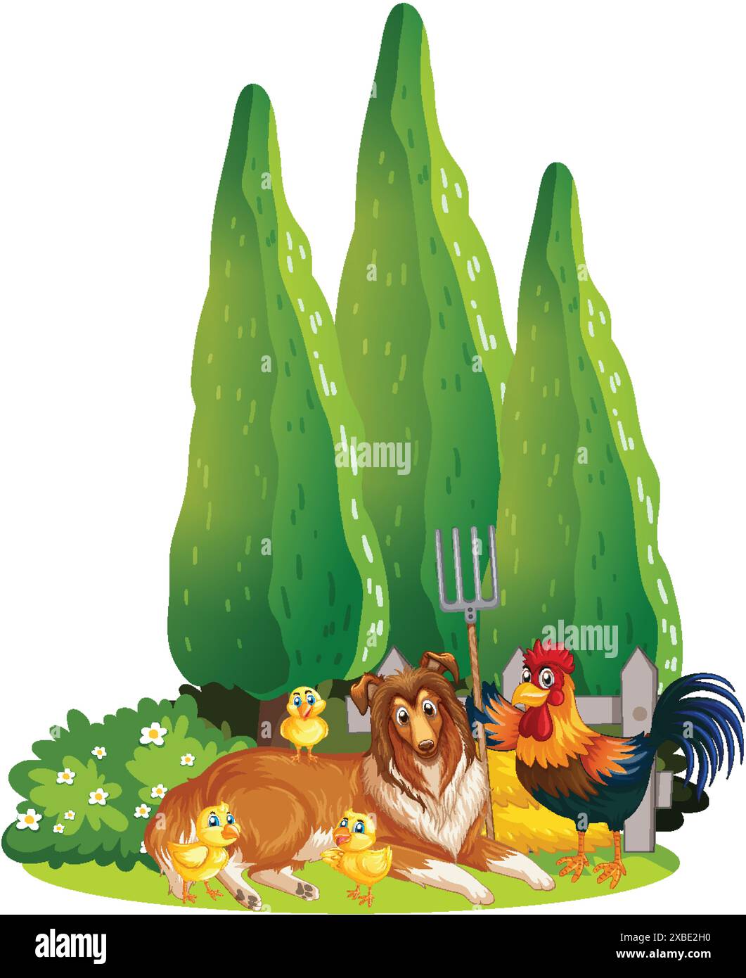 Garden flowers in peaceful Stock Vector Images - Alamy