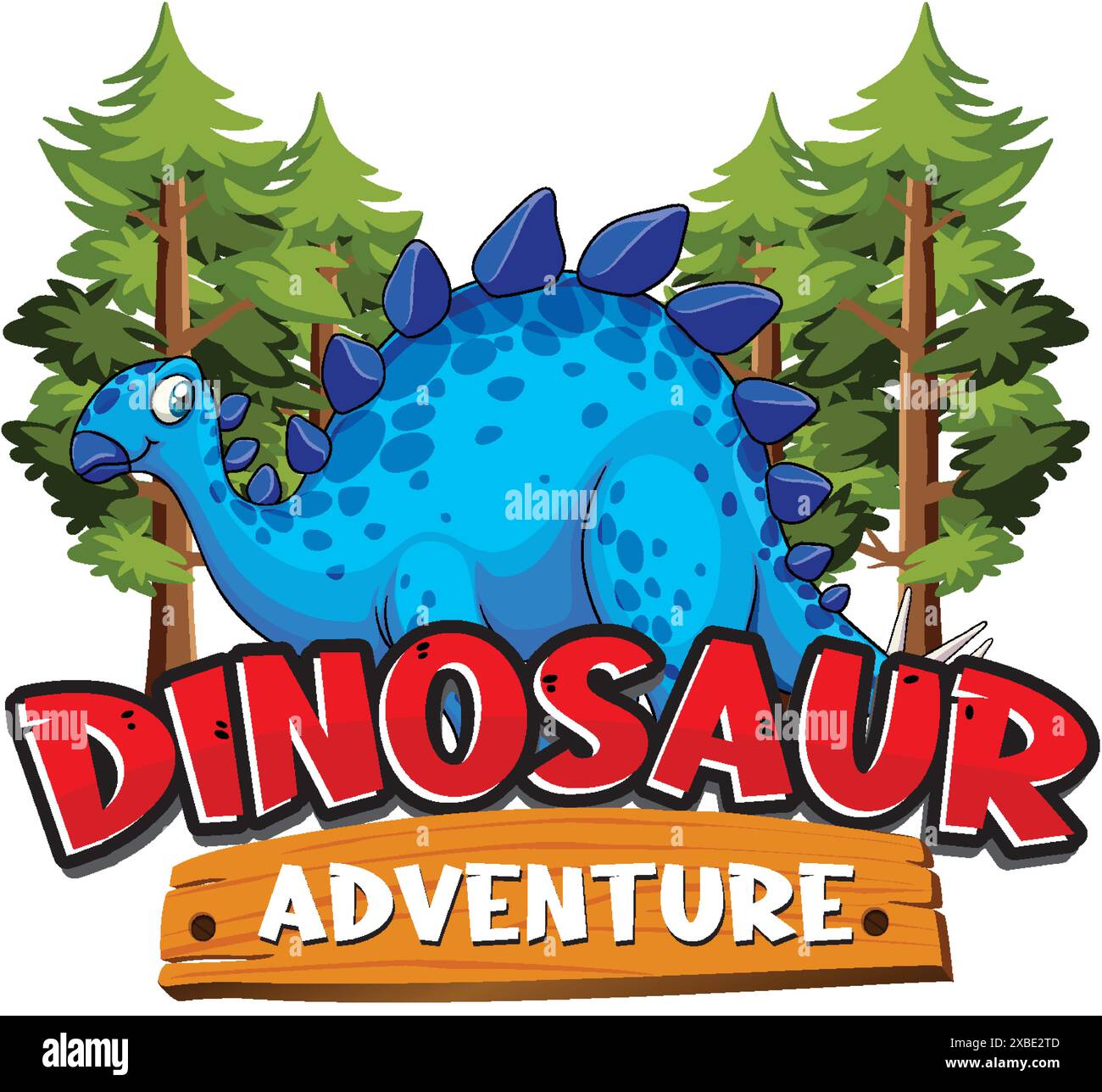 Blue dinosaur in a forest setting Stock Vector Image & Art - Alamy