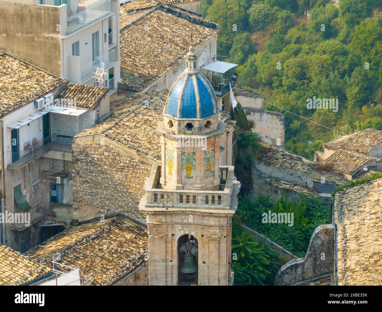Blue dome of the Baroque style Chiesa di Santa Maria dell’Itria covered ...