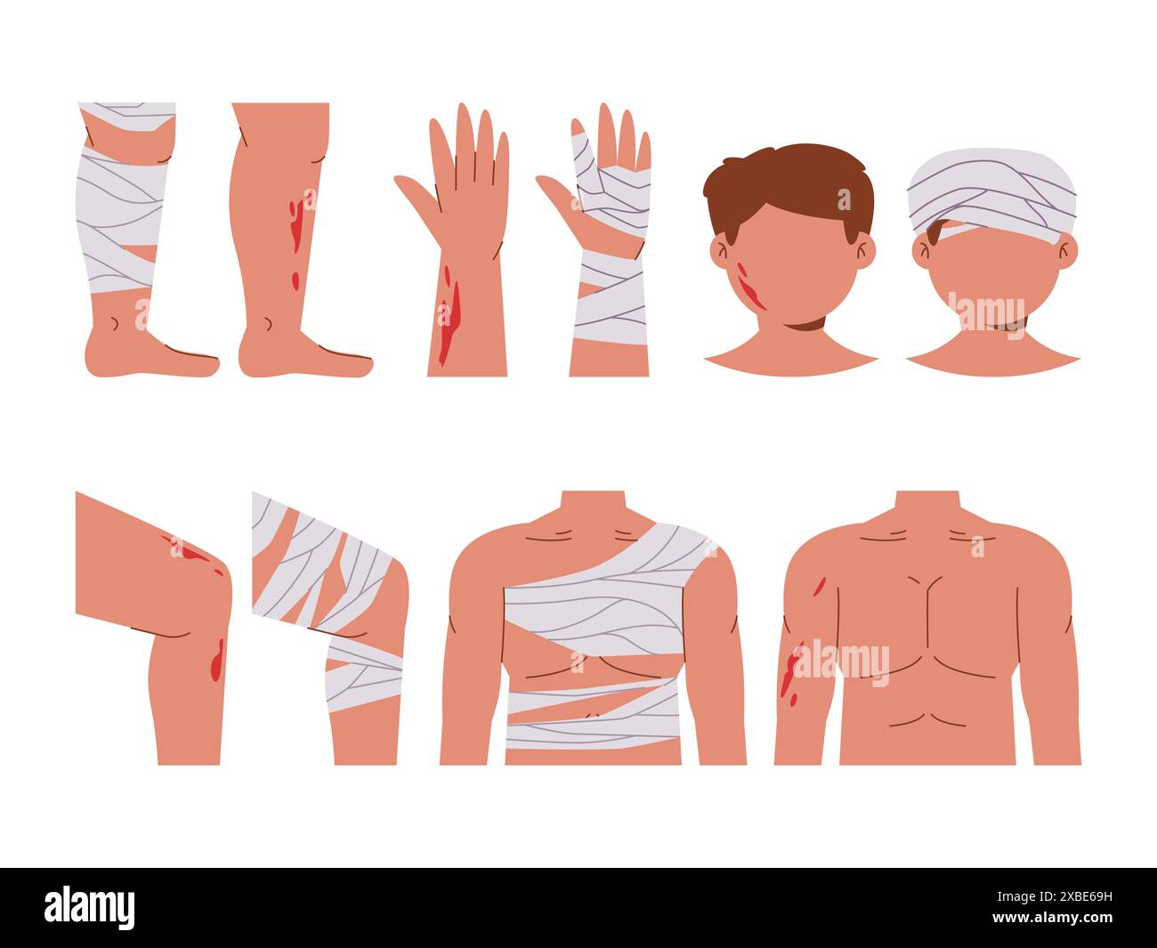 injury pain illness disease arm hand leg knee chest and head damage ...