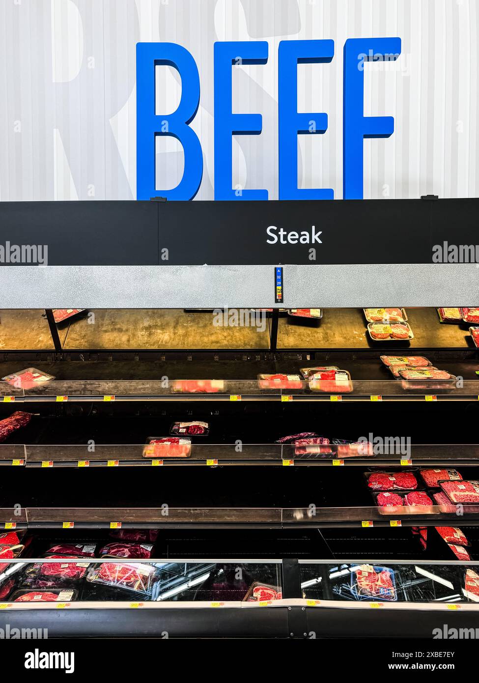 Beef shortage in 2024, empty shelves Stock Photo - Alamy