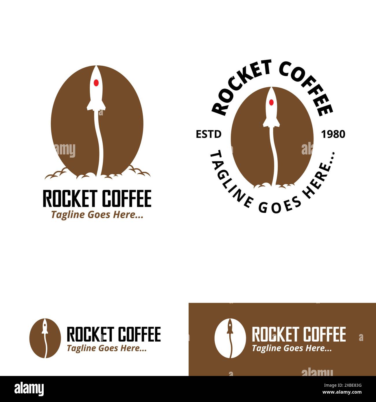 a combination symbol between coffee bean and rocket Stock Photo - Alamy