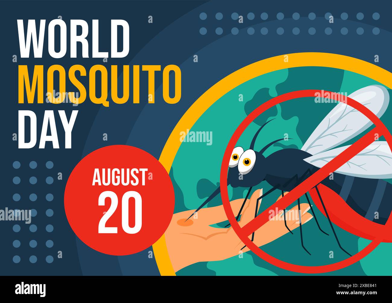 Mosquito Day Social Media Background Flat Cartoon Hand Drawn Templates ...