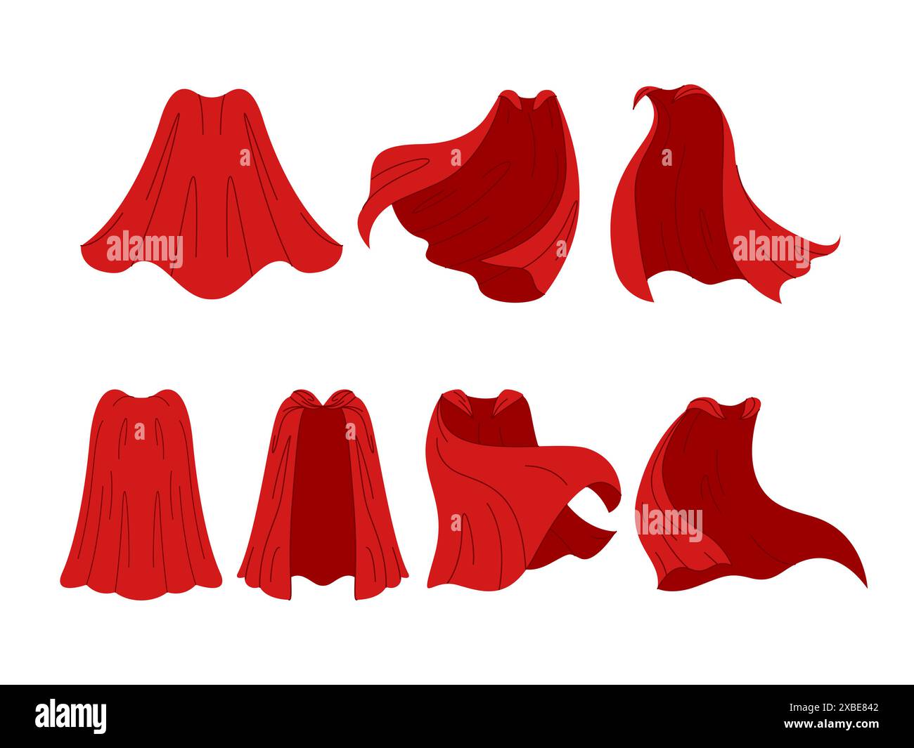 red color set cloak costume fashion style superhero elegant clothing ...