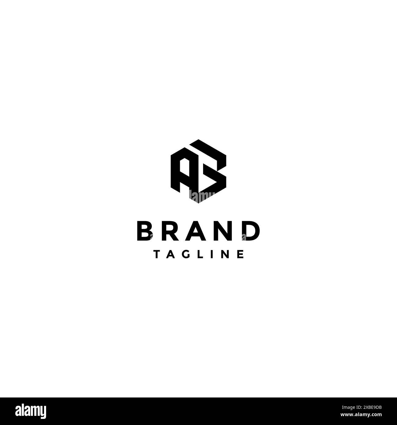 Initial Letter AB In Hexagon Shape Logo Design. Geometric Design ...