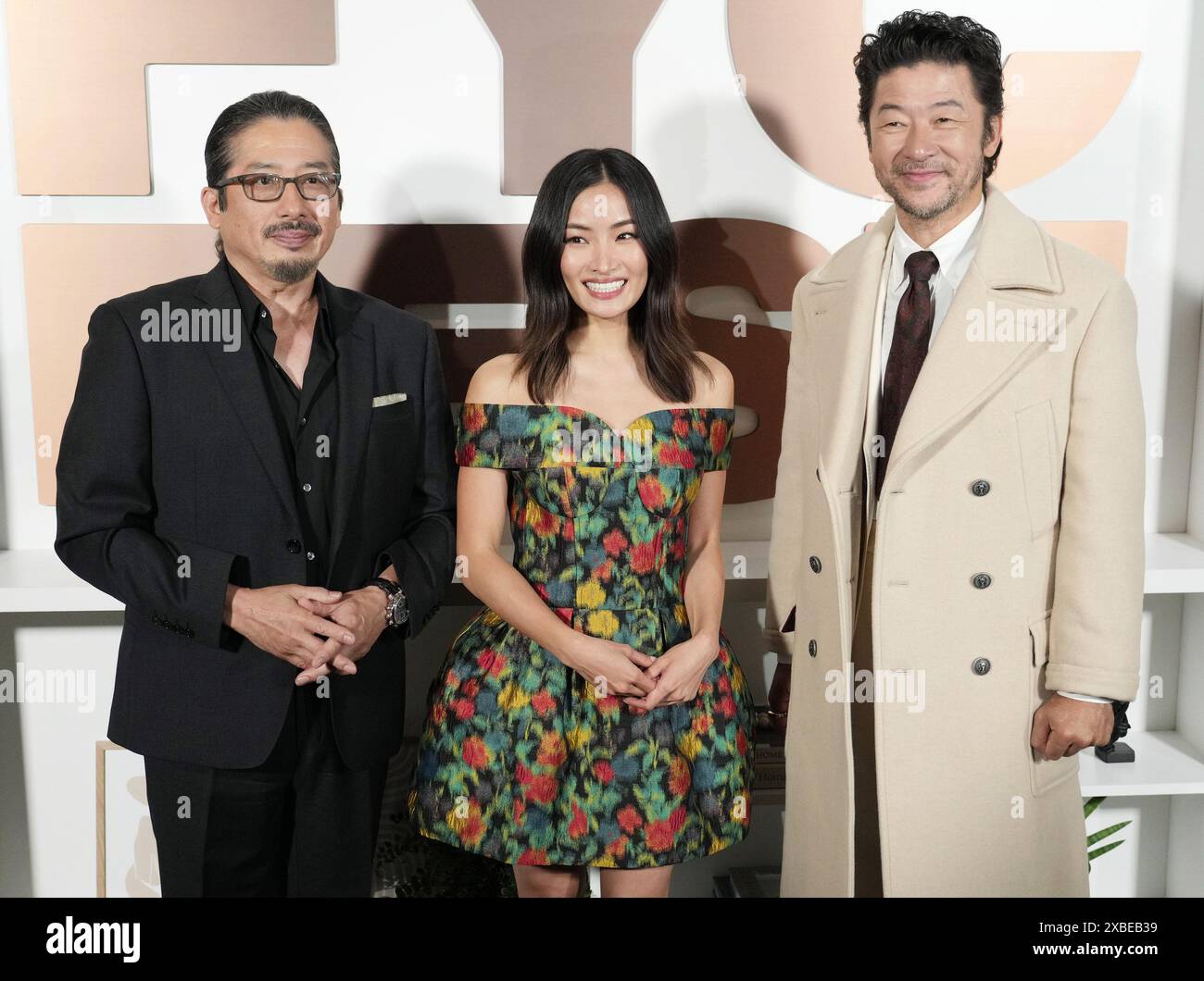 Los Angeles, USA. 11th June, 2024. (L-R) SHOGUN Cast - Hiroyuki Sanada, Anna Sawai and Tadanobu ...