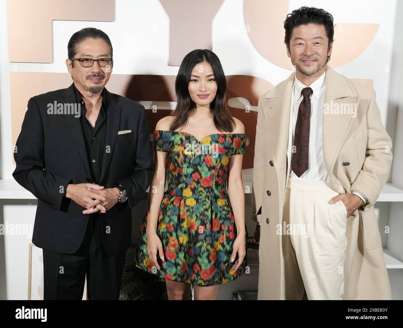 Los Angeles, USA. 11th June, 2024. (L-R) SHOGUN Cast - Hiroyuki Sanada, Anna Sawai and Tadanobu ...