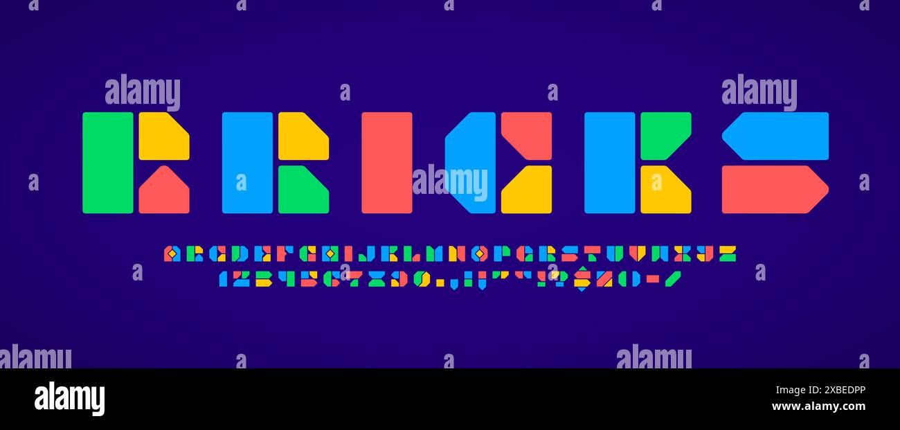 Module block font, modern abstract typeface, vector typography english ... Module block font, modern abstract typeface, vector typography english ...
