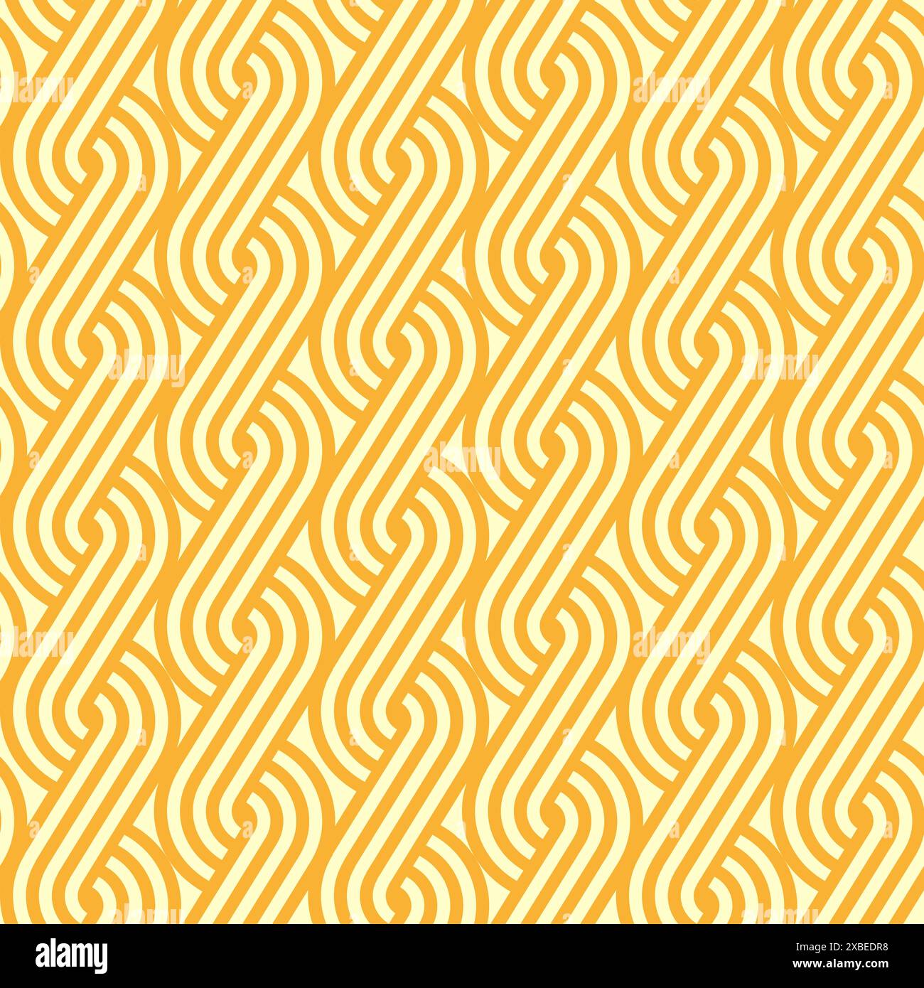 Ramen noodle pattern with braided line ornament, vector seamless ...