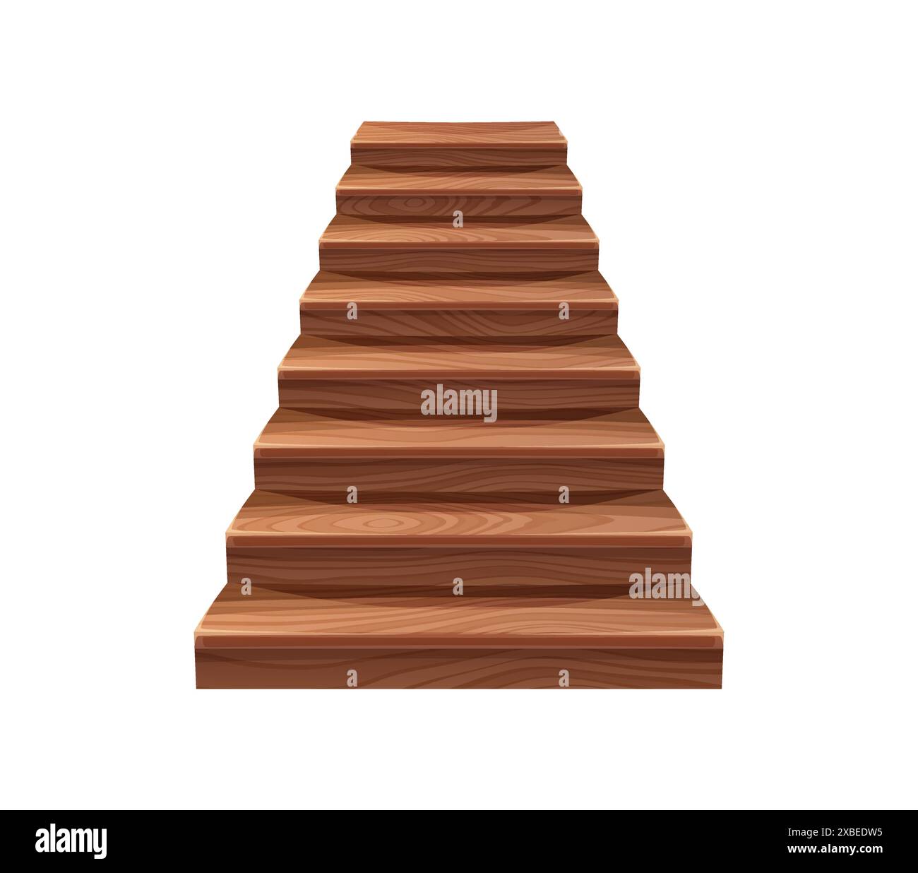 Cartoon wooden stairs or staircase, house stairway with wood step ...