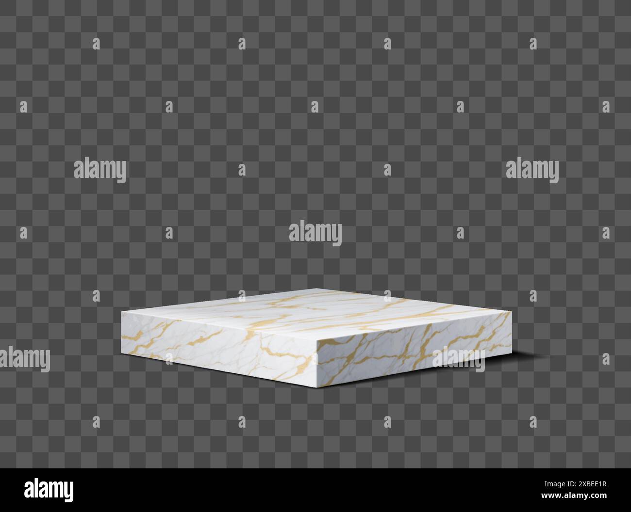 Marble stone podium stage. Isolated 3d vector mockup of rectangular ...