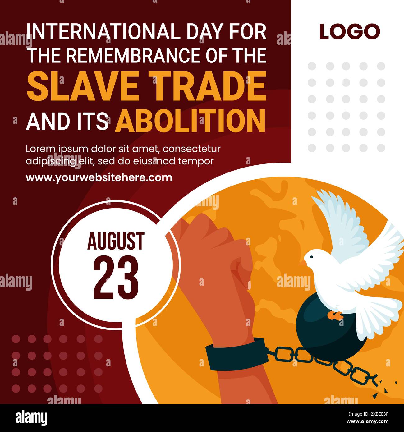 Slave Trade and Abolition Day Social Media Illustration Flat Cartoon ...