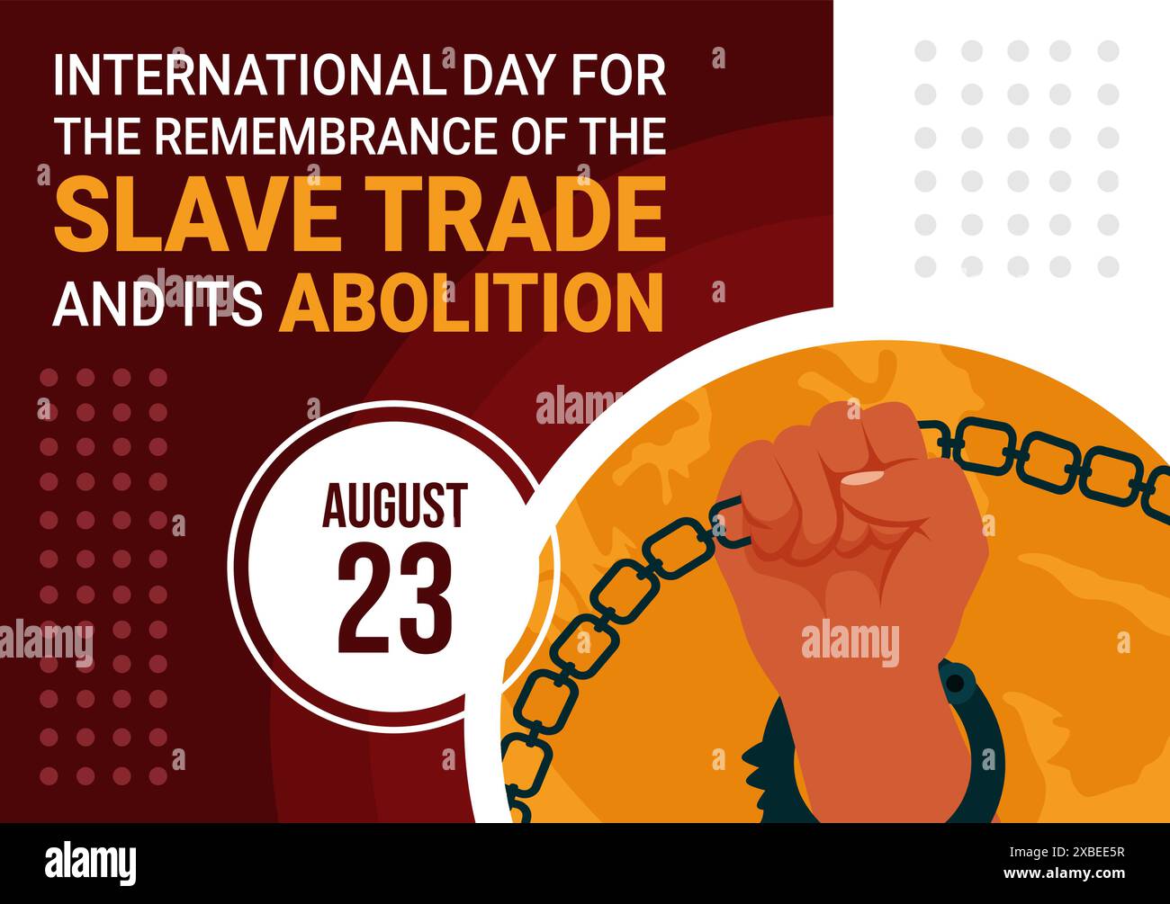 Slave Trade and Abolition Day Social Media Background Flat Cartoon Hand ...