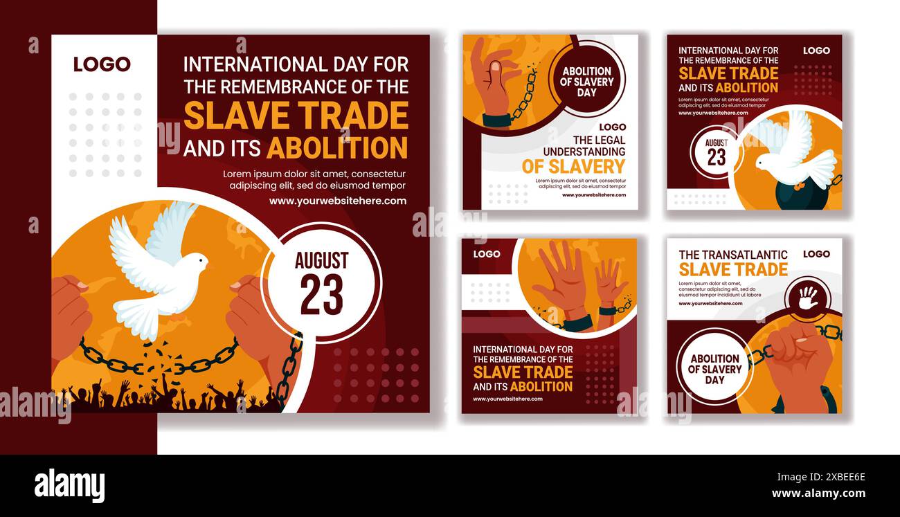 Slave Trade and Abolition Day Social Media Post Cartoon Hand Drawn ...