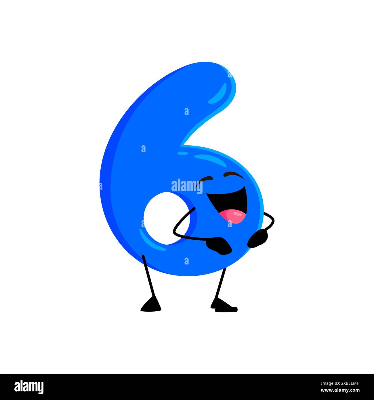 Cartoon math number six character. Isolated vector cute and funny ... Cartoon math number six character. Isolated vector cute and funny ...