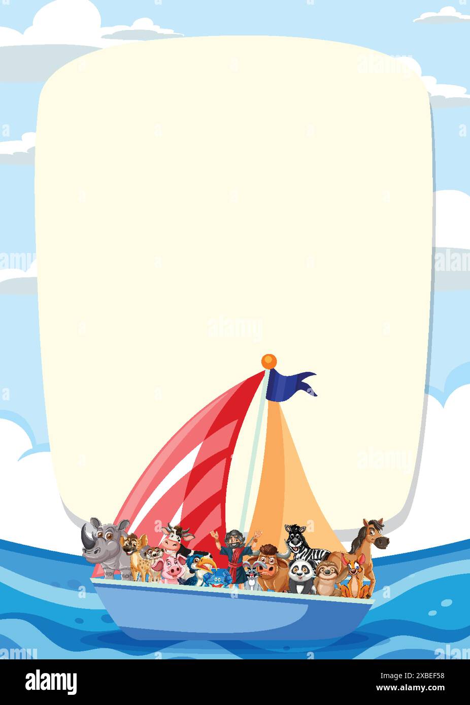 Various animals on a boat in the ocean Stock Vector Image & Art - Alamy