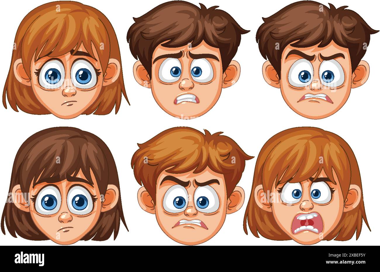 Expressions and emotions of kids Stock Vector Images - Alamy