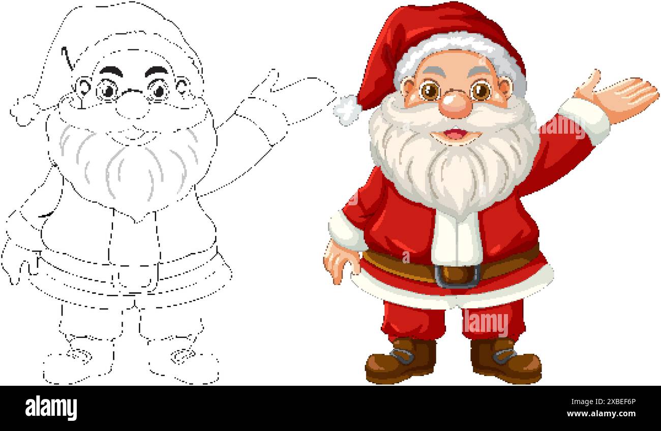 Color and outline versions of Santa Claus Stock Vector Image & Art - Alamy