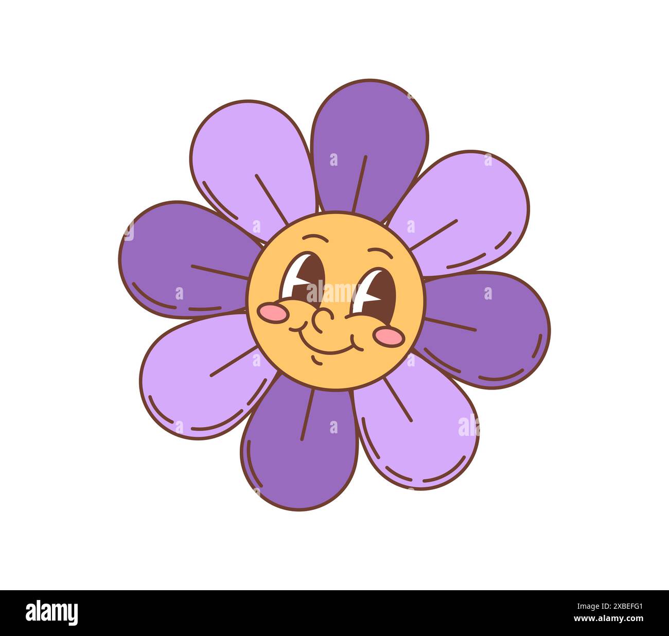 Retro cartoon groovy daisy flower. Isolated vector vibrant, funny ...