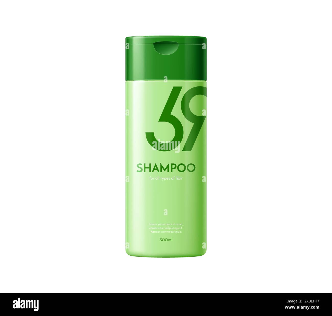 Green shampoo bottle package template. Isolated realistic 3d vector ...