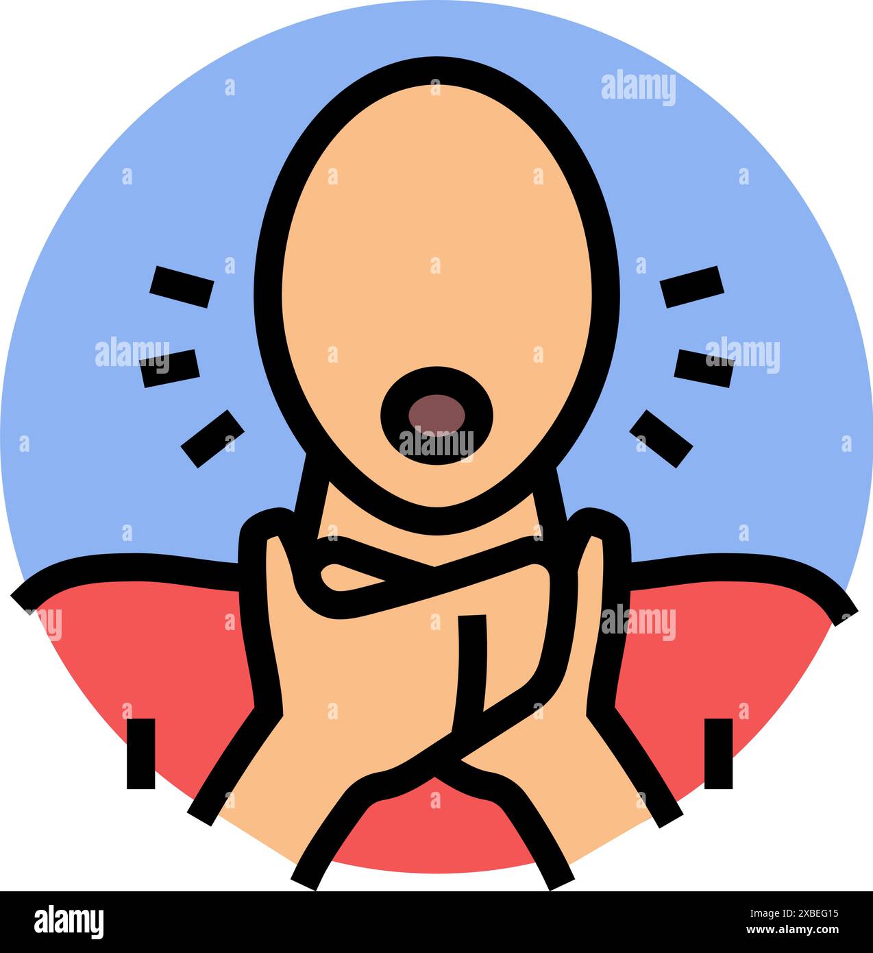 choking household injury accident color icon vector illustration Stock ...