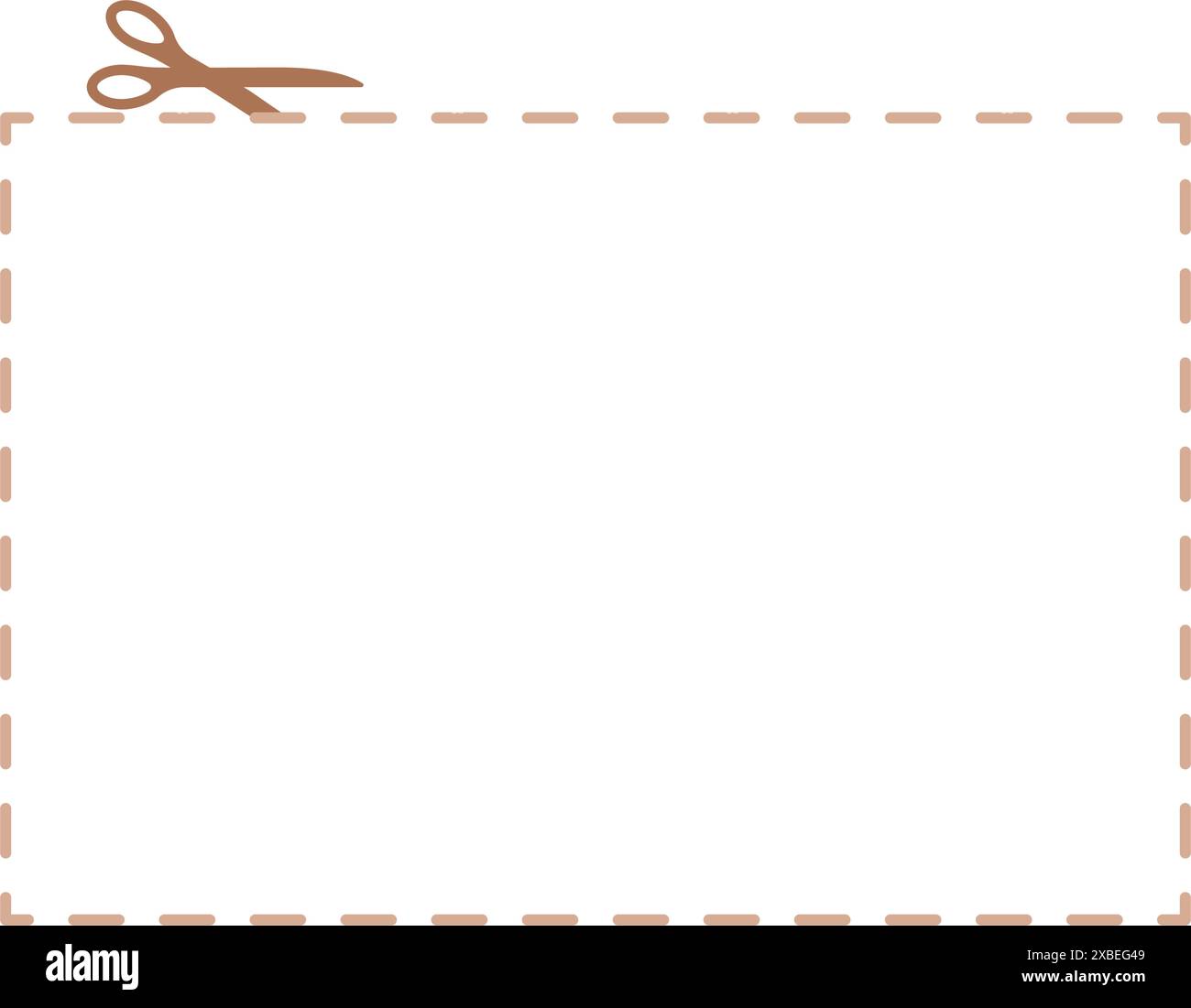 Coupon or voucher with scissors and dotted border line for cutting in ...