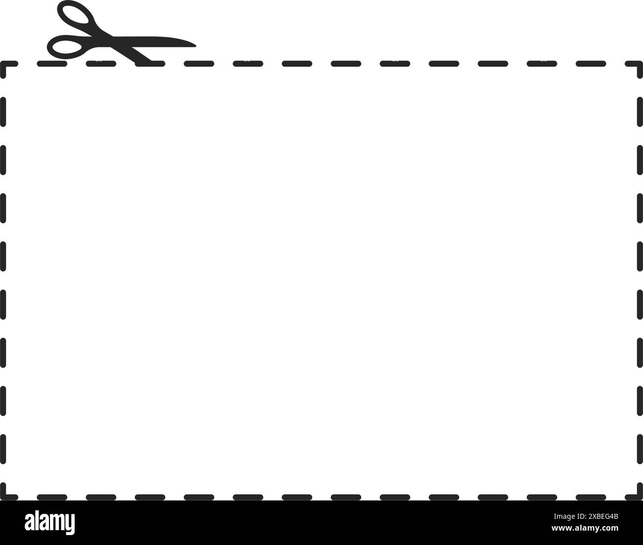 Coupon or voucher with scissors and a dashed line frame for cutting in vector Stock Vector Image ...