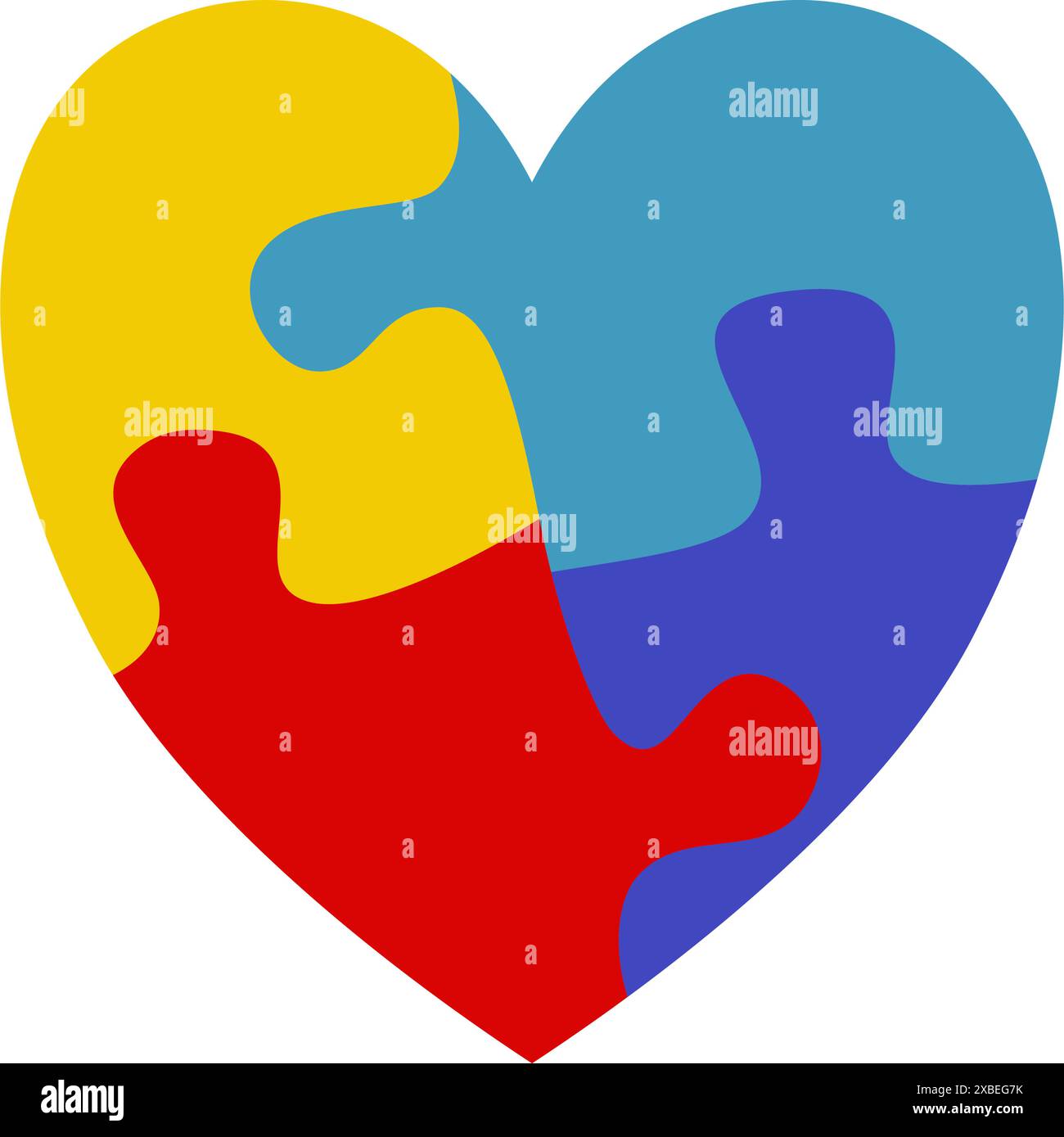 Colorful heart shape with jigsaw puzzle peices for autism awareness ...