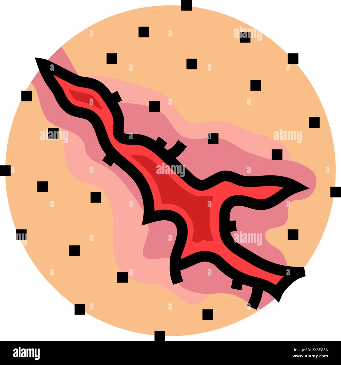 lacerations household injury accident color icon vector illustration ...